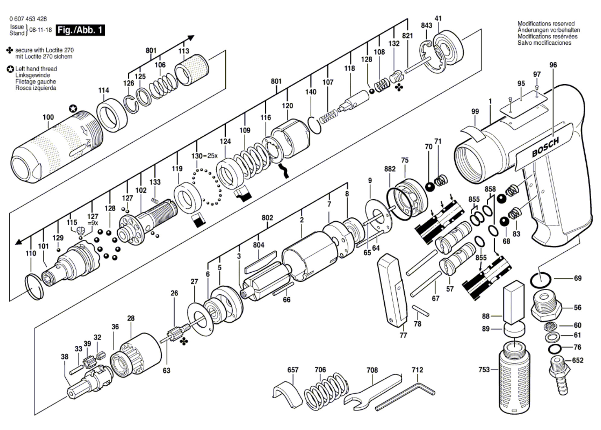 Bosch 0 607 453 428 180 Watt-serie Pn-screwdriver - Ind. Spare Parts ...
