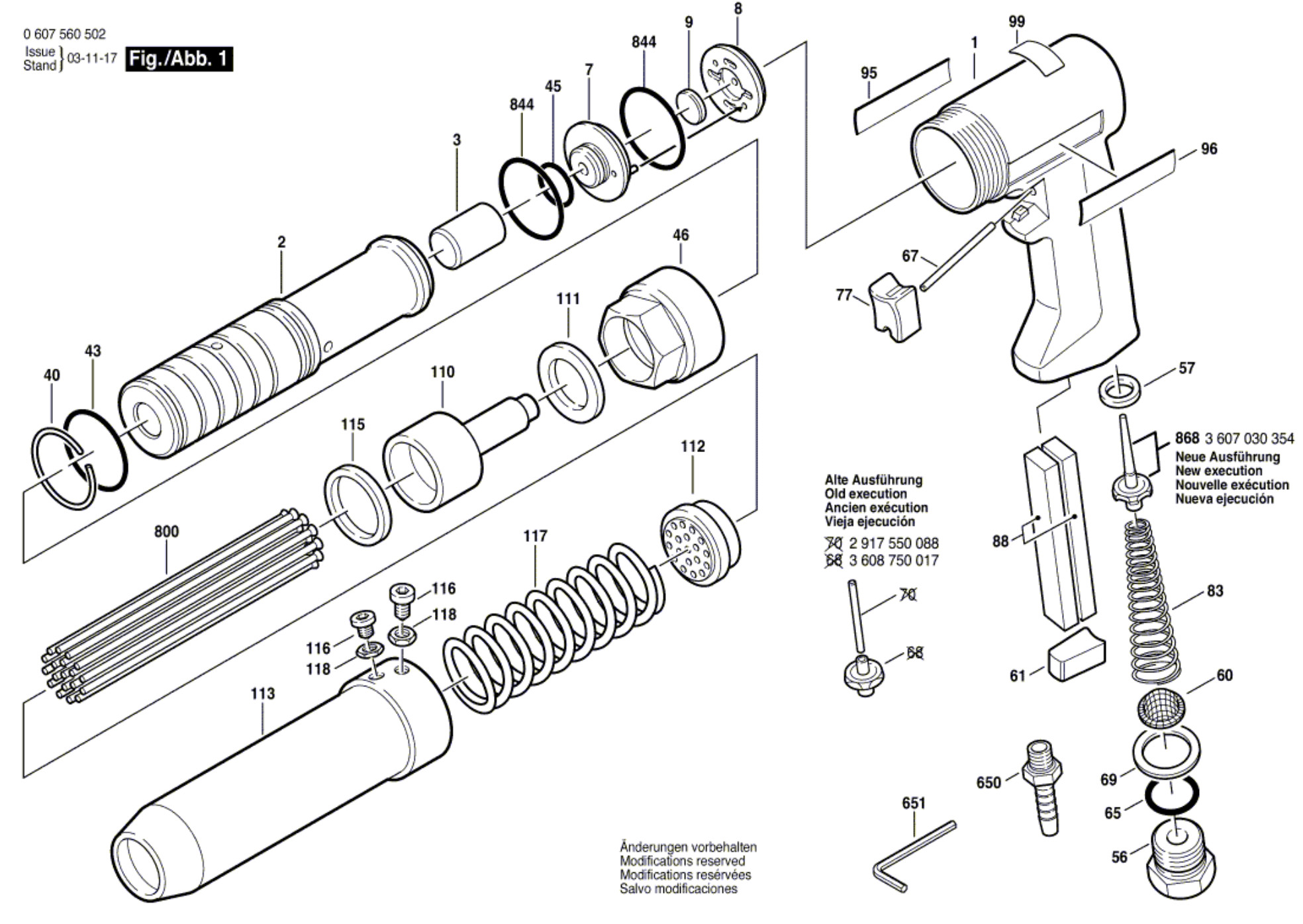 Bosch 0 607 560 502 ---- Pneumatic Needle Descaler Spare Parts SPARE ...