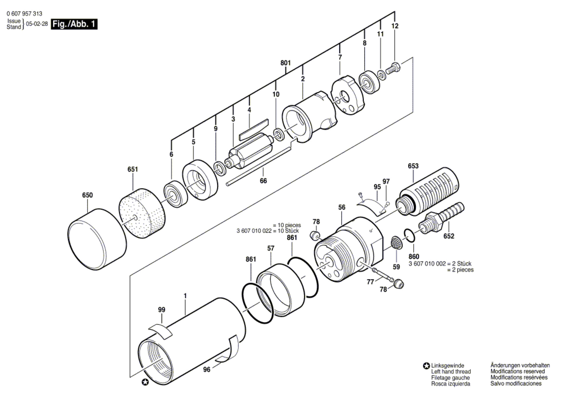 Bosch 0 607 957 313 740 Watt-serie Pn-installation Motor Ind Spare ...
