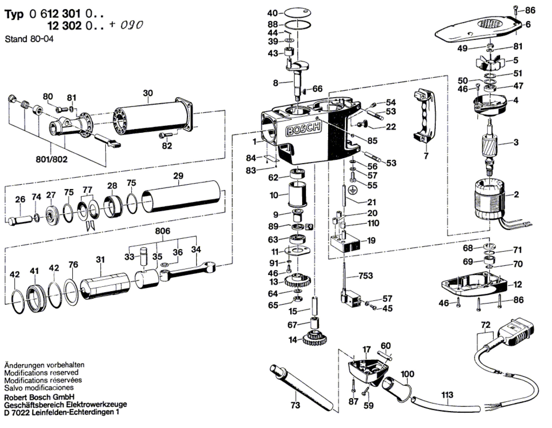 Bosch 0 612 302 009 ---- Un-demolition Hammer Spare Parts SPARE ...