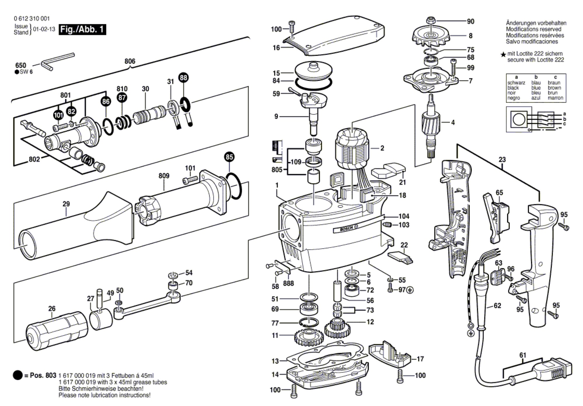 Bosch 0 612 310 001 ---- Hf-demolition Hammer Spare Parts SPARE ...