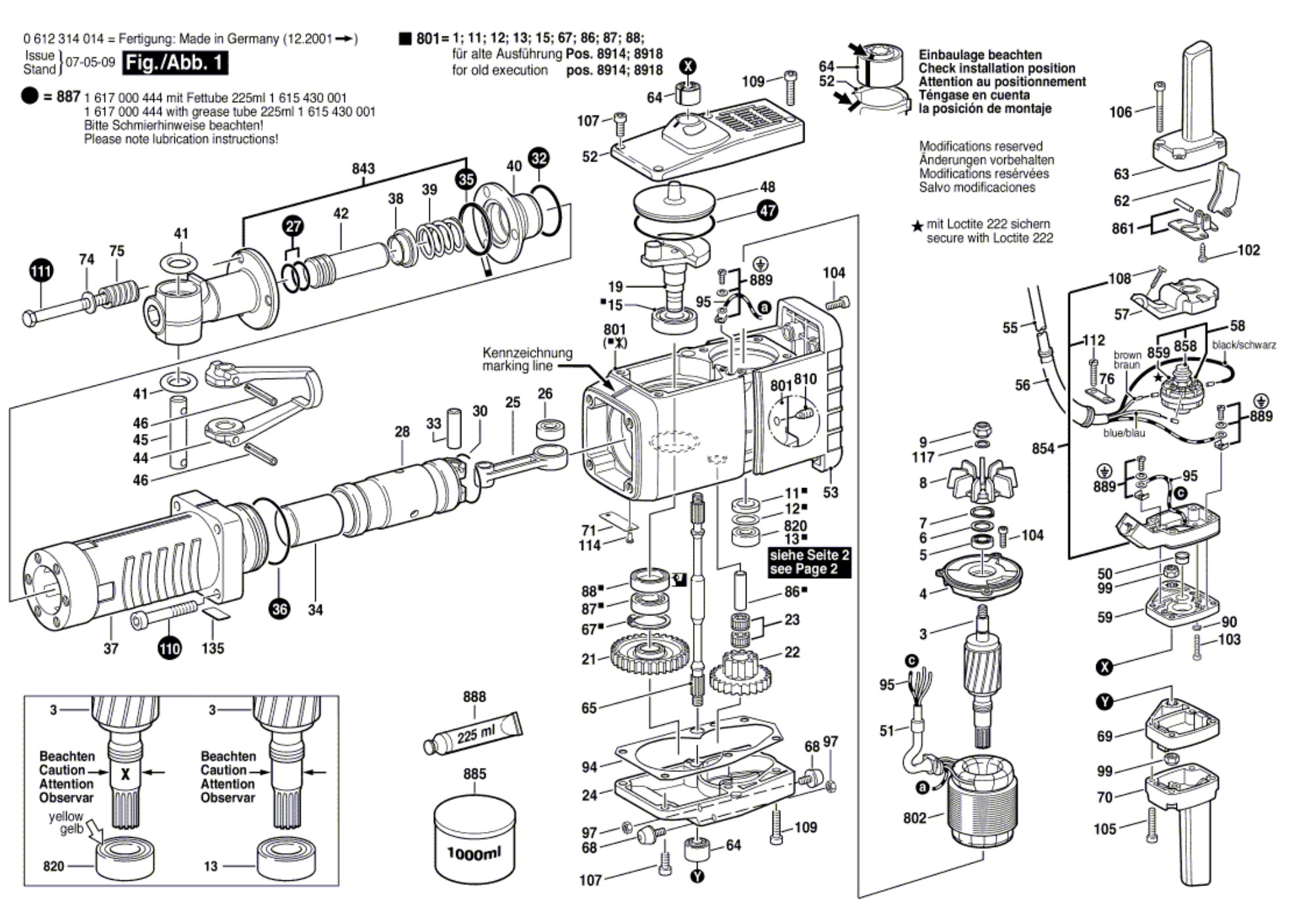 Bosch 0 612 314 001 Hsh 28 Road Breaker Spare Parts SPARE_0612314001 ...