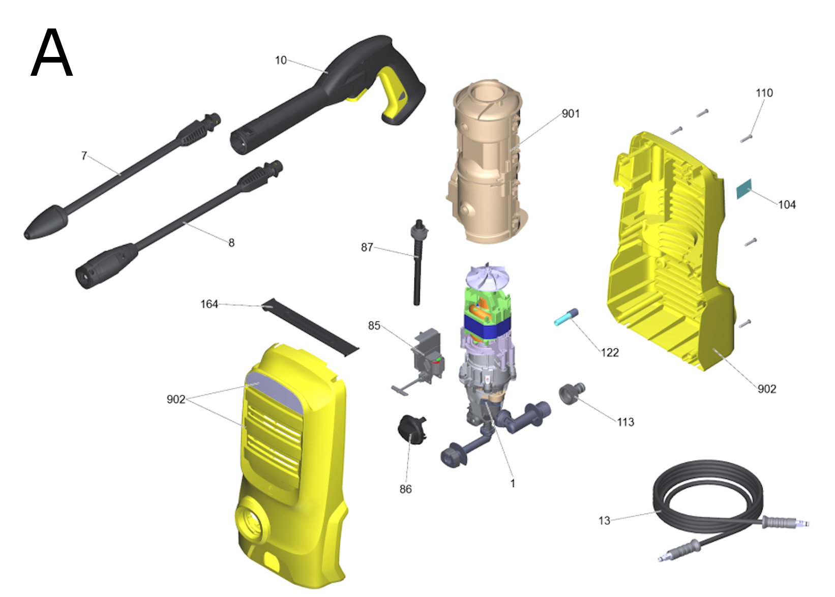 Karcher 1.673-501.0 K 2 Compact Gb Housing Spare Parts SPARE_1.673-501. ...