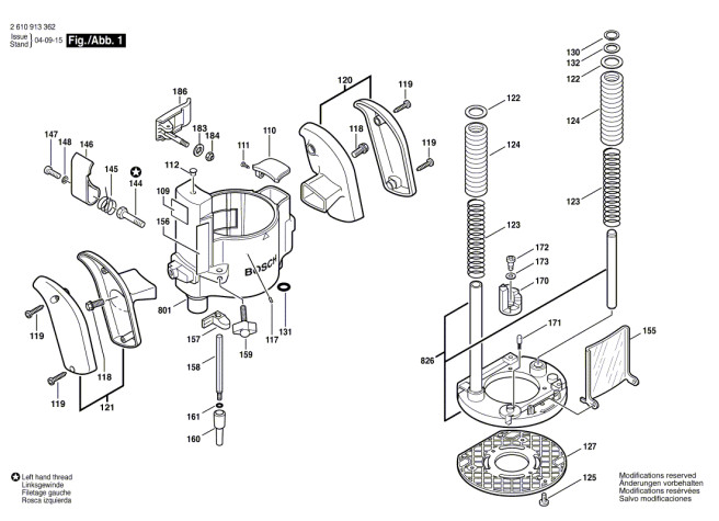Bosch 2 610 913 362 Ra1166 Basic Unit Spare Parts SPARE_2610913362 from ...
