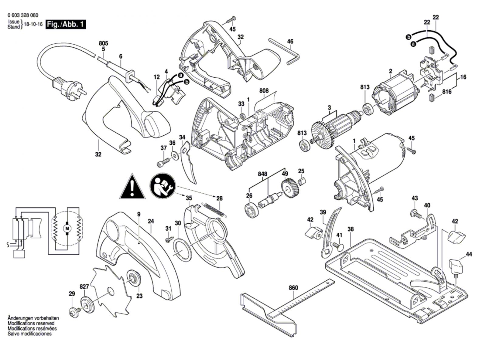 Bosch 0 603 328 085 Pks 40 Circular Saw 230 V / Gb Spare Parts Pks40 ...
