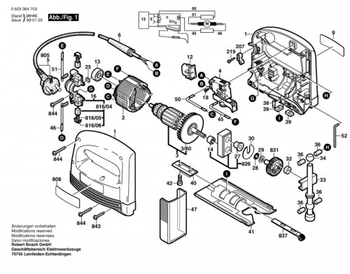 Bosch 0 603 364 742 Pst 550 Ae Jig Saw 230 V / Gb Spare Parts Pst550ae ...