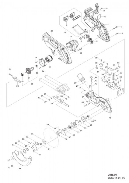 Makita Dls714 Dc Slide Compound Miter Saw Spare Parts SPARE_DLS714 from ...