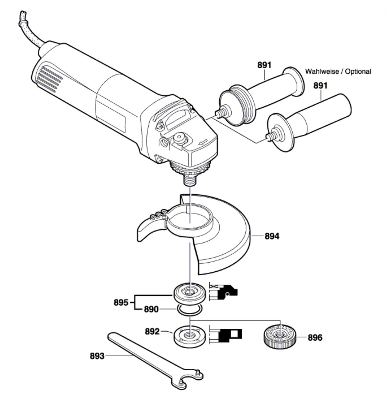 Bosch 0 601 805 715 Gws 14-125ce Angle Grinder Spare Parts SPARE ...