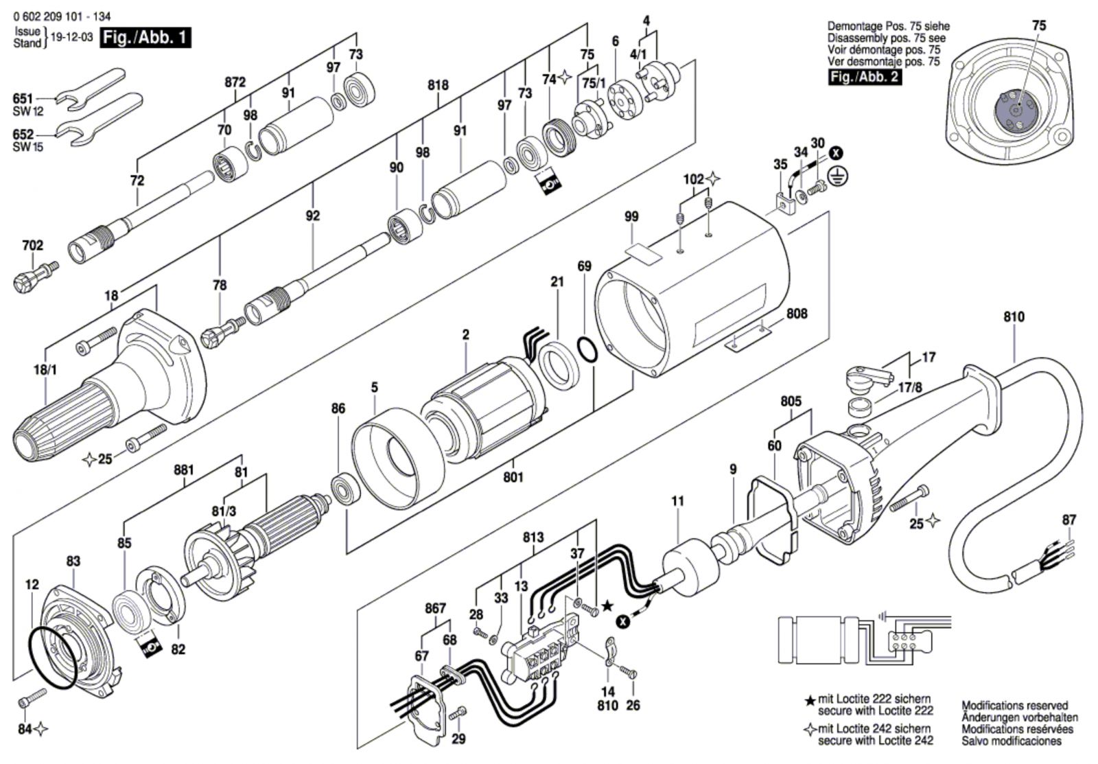 Bosch 0 602 209 107 2 209 1 Straight Grinders Spare Parts SPARE ...