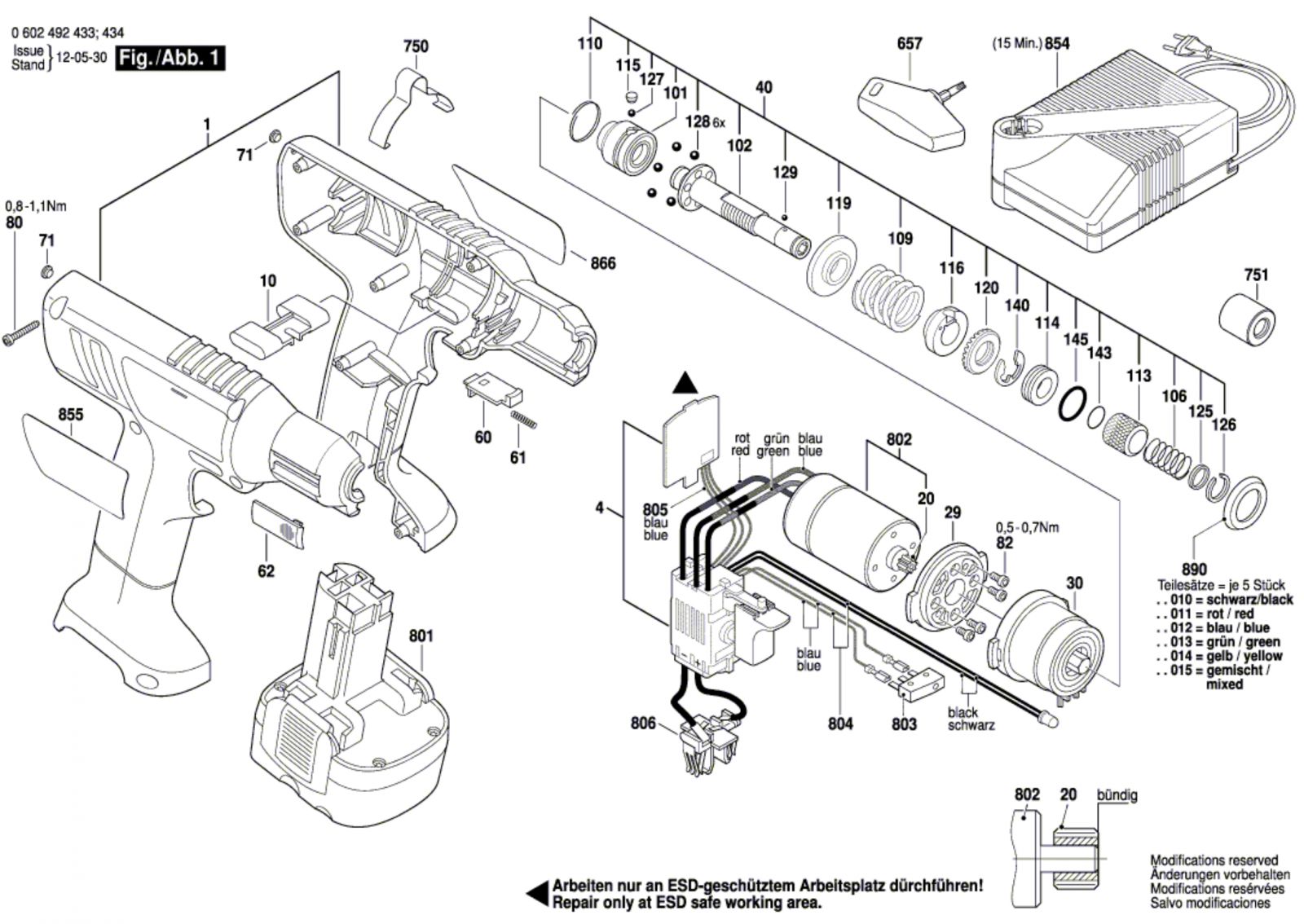 Bosch 0 602 492 434 Exact 402 Cordless Screw Driver Spare Parts SPARE ...