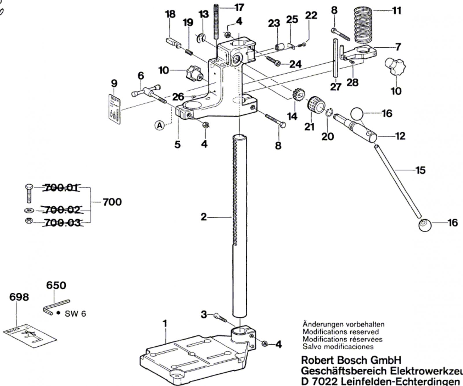 Bosch 0 603 040 201 S 7 Drill Stand Spare Parts SPARE_0603040201 from ...