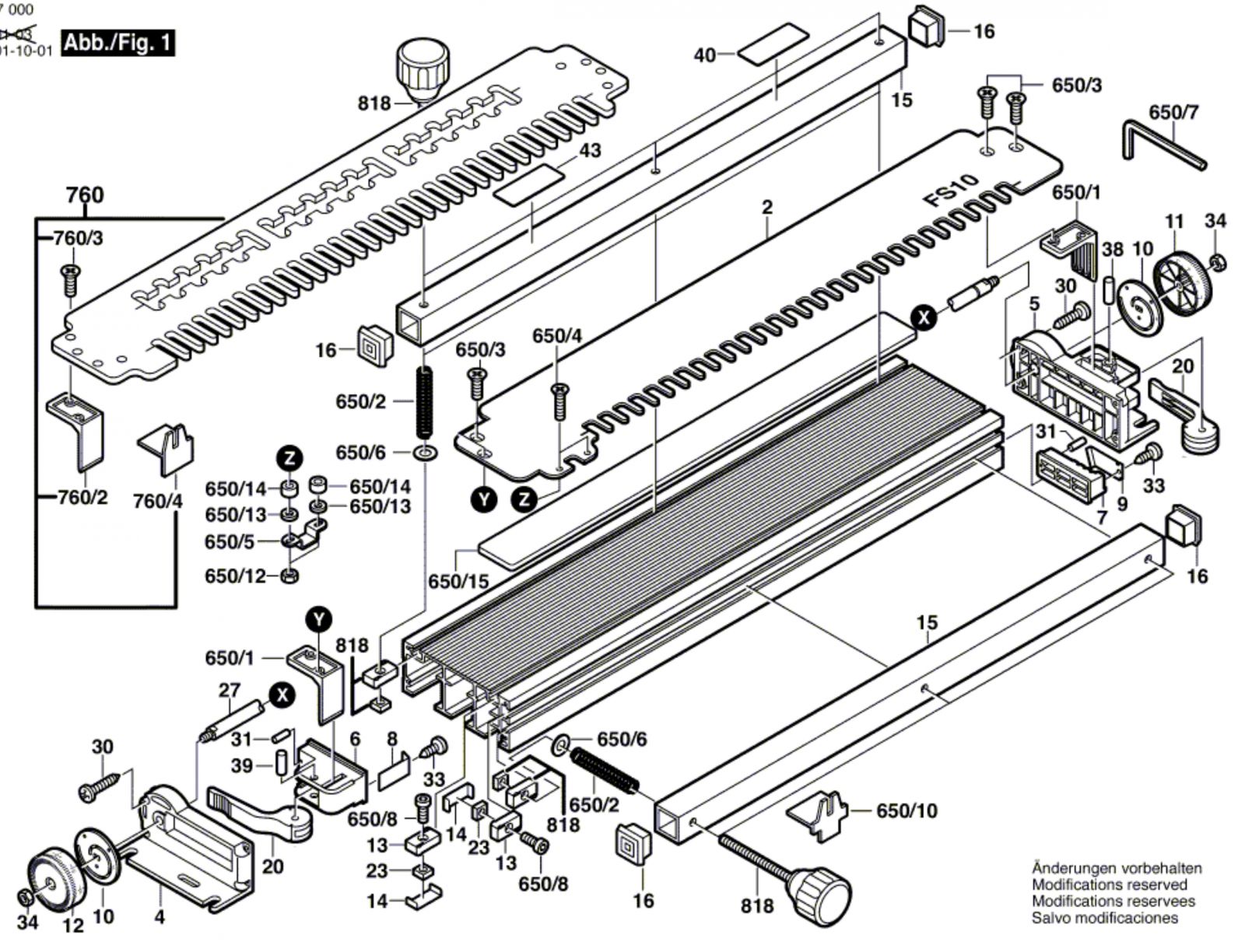 Bosch 0 603 097 000 Zf 60 Dovetail Cutting Appar. Spare Parts SPARE ...