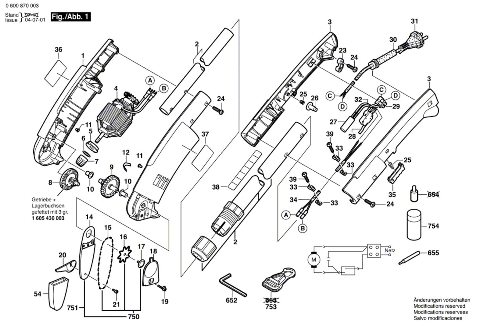 Bosch 0 600 870 003 Asg 52 Tree Pruner 230 V / Eu Spare Parts SPARE ...