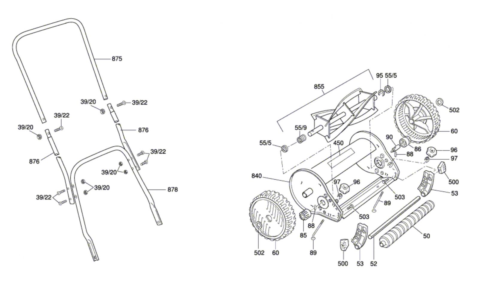 Bosch 0 600 886 101 Ahm 38 Lawnmower 230 V / Eu Spare Parts SPARE ...