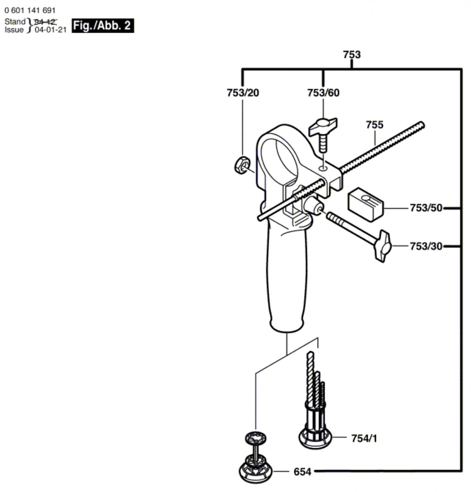 Bosch 0 601 141 691 Gsb 2-600 Re Percussion Drill 230 V / Eu Spare ...
