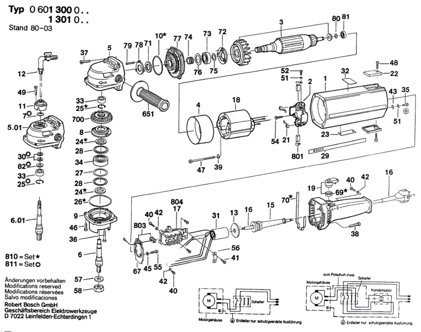 Bosch 0 601 301 015 Usw(j)77..s 3 Angle Grinder 110 V / Eu Spare Parts ...