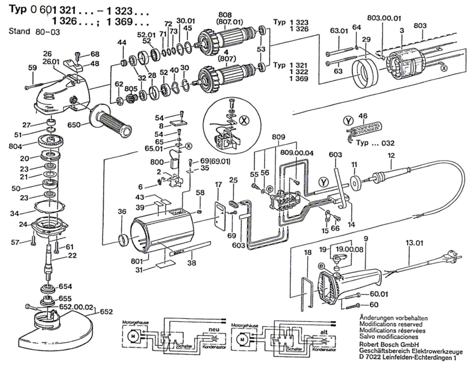 Bosch 0 601 321 003 Angle Grinder 220 V / Eu Spare Parts SPARE ...