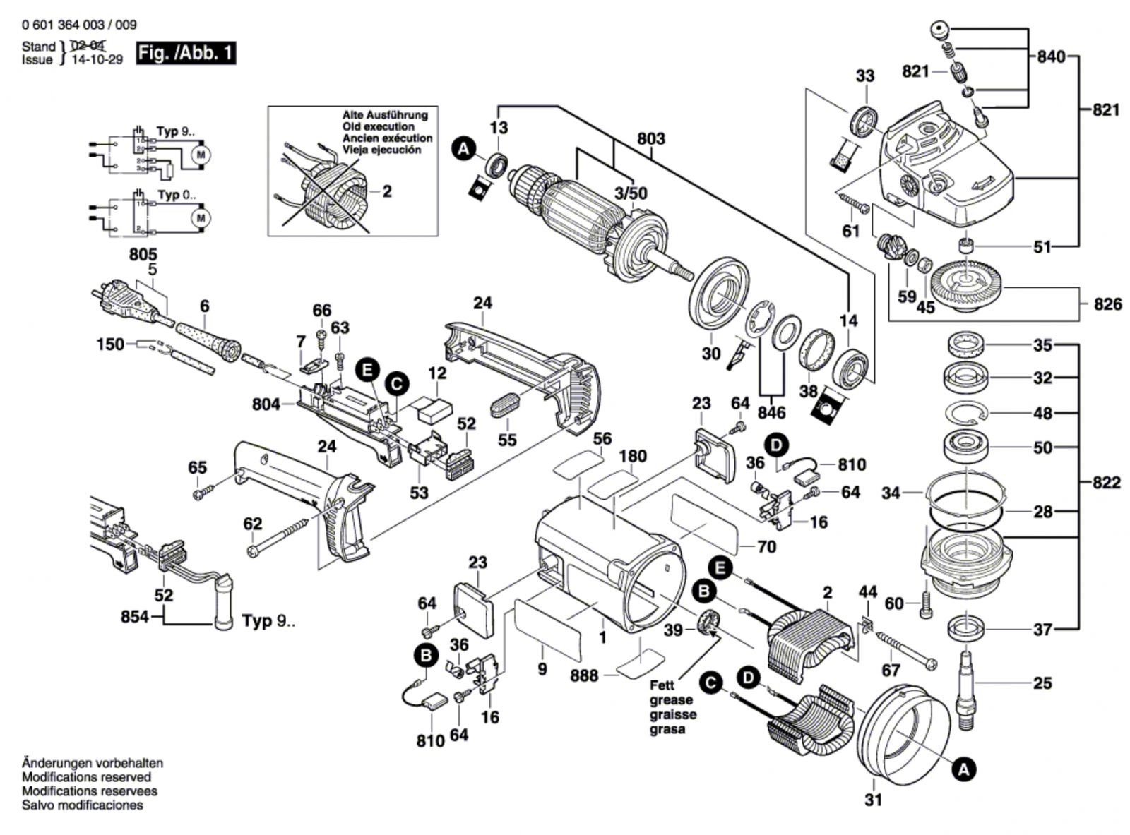 Bosch 0 601 364 903 Gws 24-300 I Angle Grinder 230 V / Eu Spare Parts ...