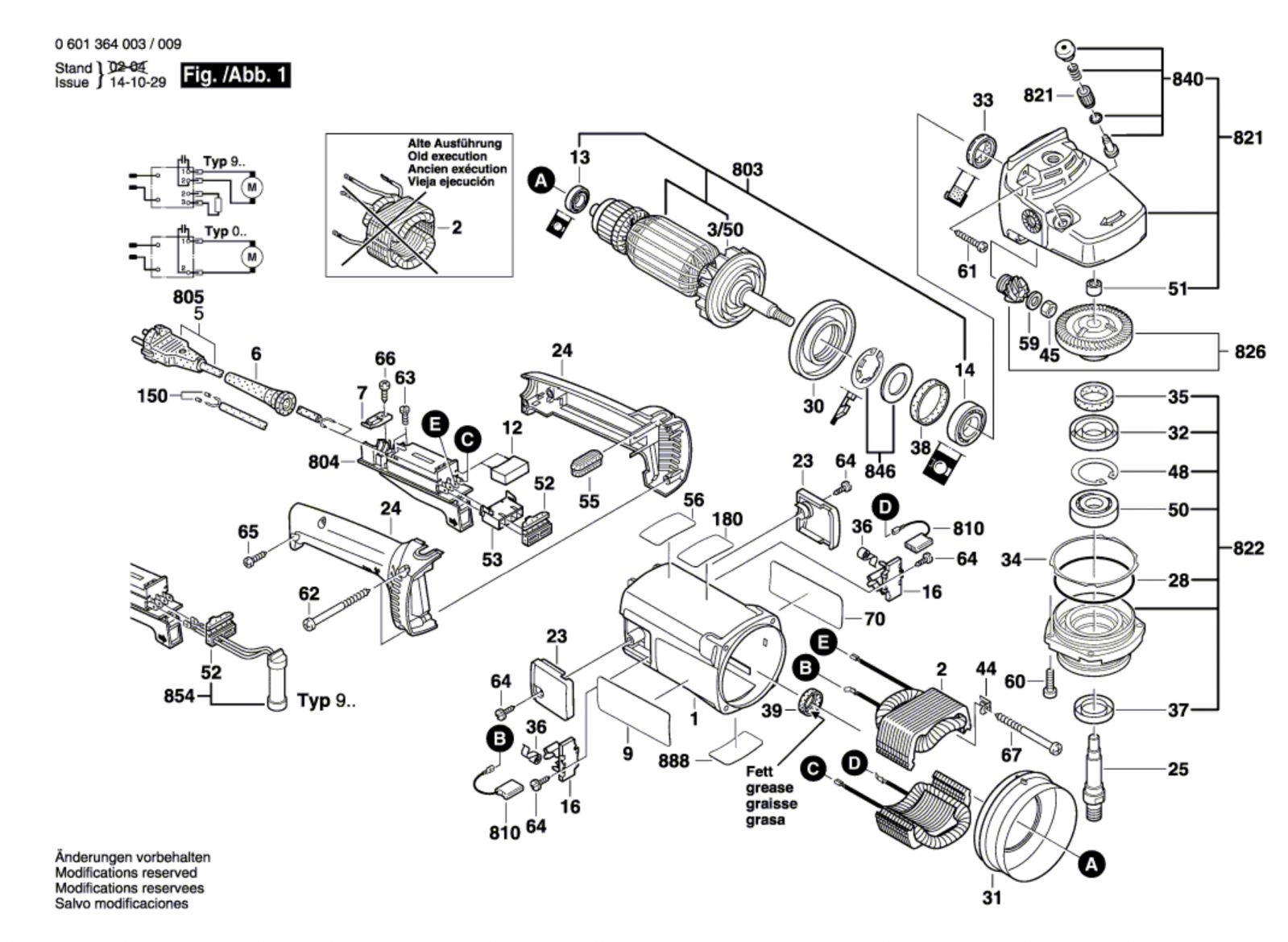 Bosch 0 601 364 973 Gws 24-300 I Angle Grinder 230 V / Eu Spare Parts ...