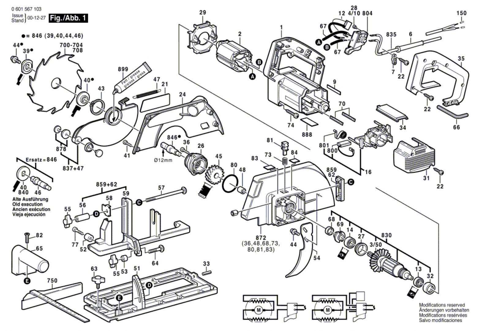 Bosch 0 601 567 003 Gks 55 Circular Hand Saw 220 V / Eu Spare Parts ...