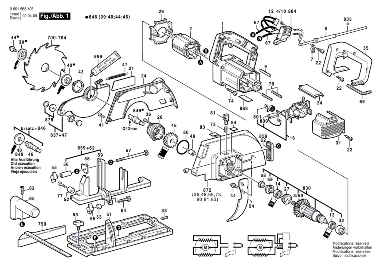 Bosch 0 601 568 103 Gks 65 Circular Hand Saw 230 V / Eu Spare Parts ...