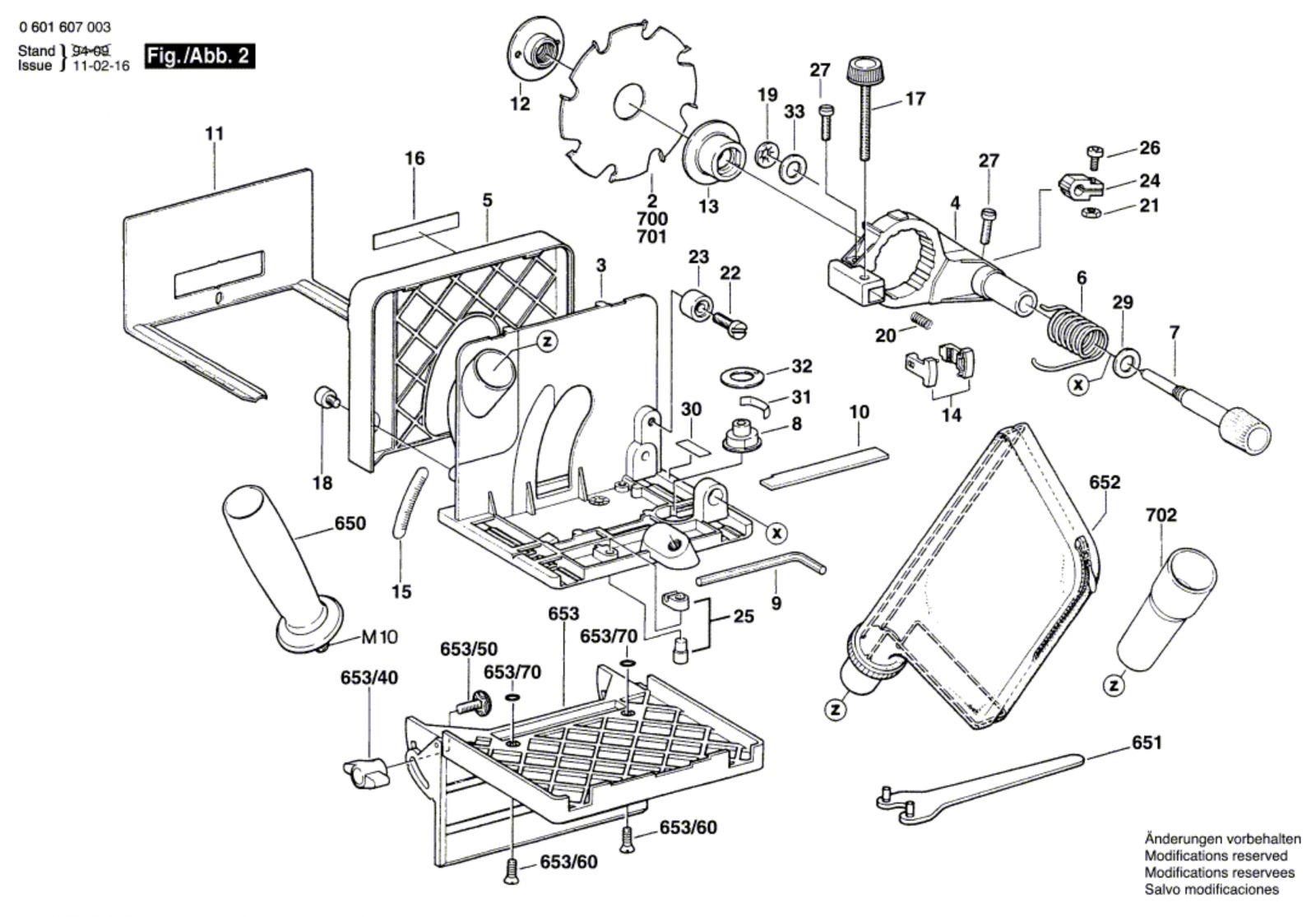 Bosch 0 601 607 003 Guf 22 A False Joint Cutter 220 V / Eu Spare Parts ...