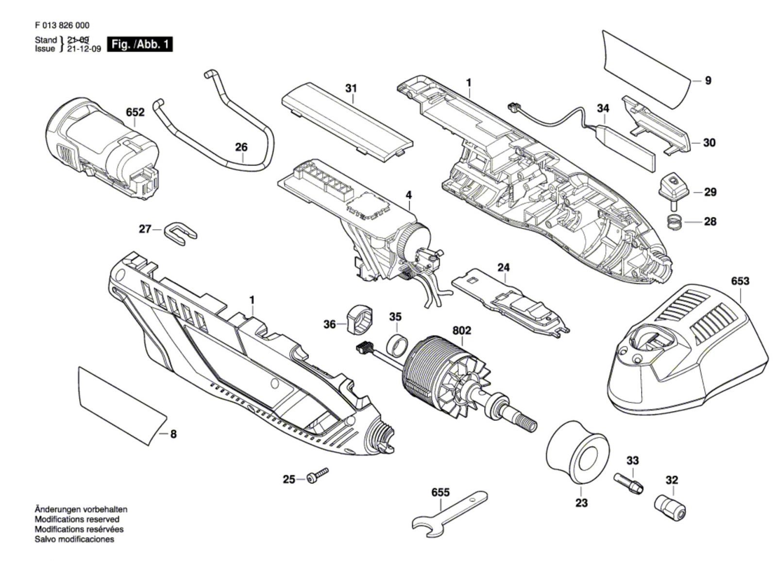 Bosch F 013 826 077 8260 Rotary Tool Spare Parts SPARE_F013826077 from ...