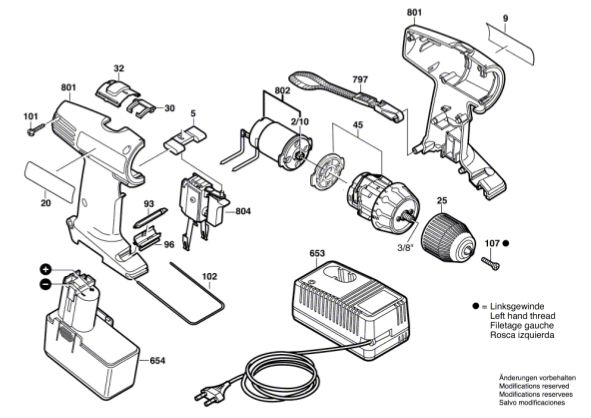Bosch 0 603 936 566 Psr 12 Ves-2 Cordless Screw Driver 12 V / Eu Spare ...