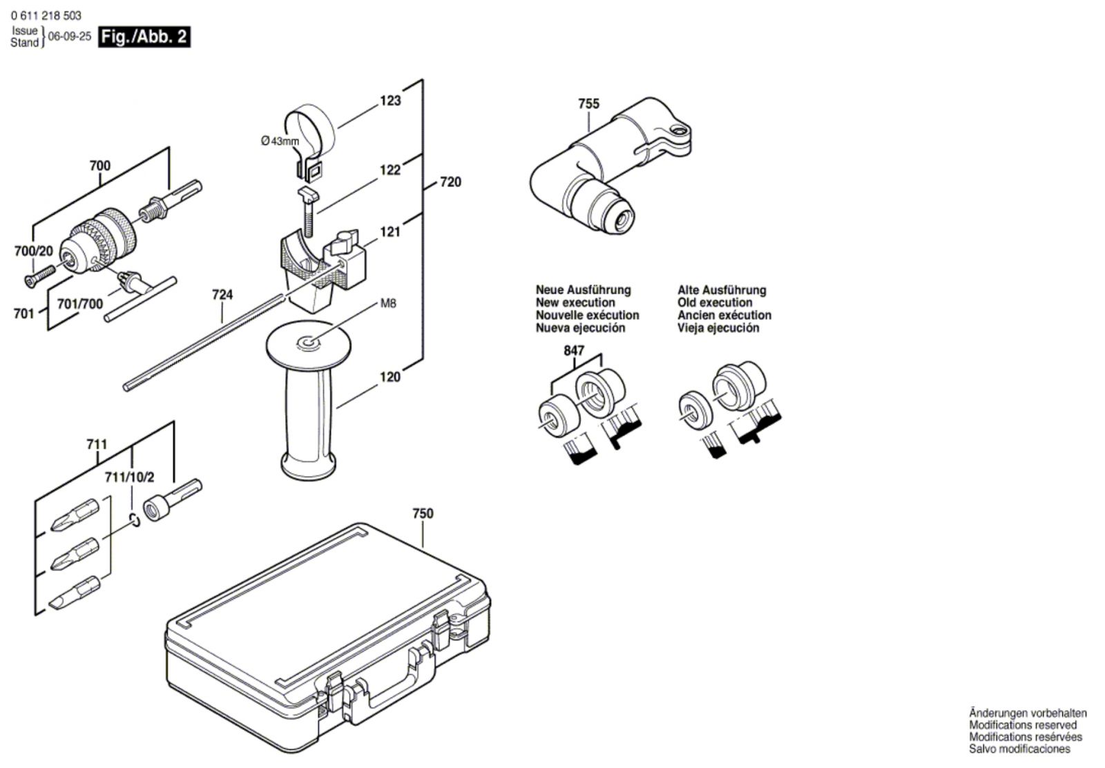 Bosch 0 611 218 563 Gbh 2-24 Dsr Rotary Hammer 230 V / Eu Spare Parts ...