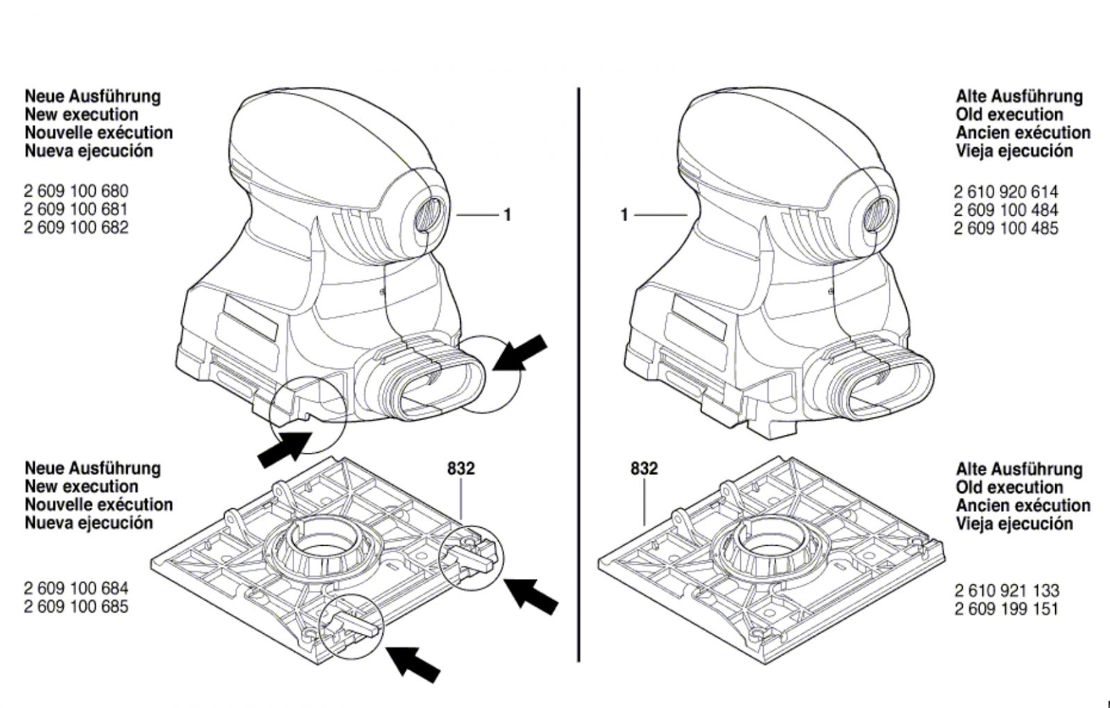 Bosch 3 601 B97 003 Gss 140 A Orbital Sander 230 V / Eu Spare Parts ...