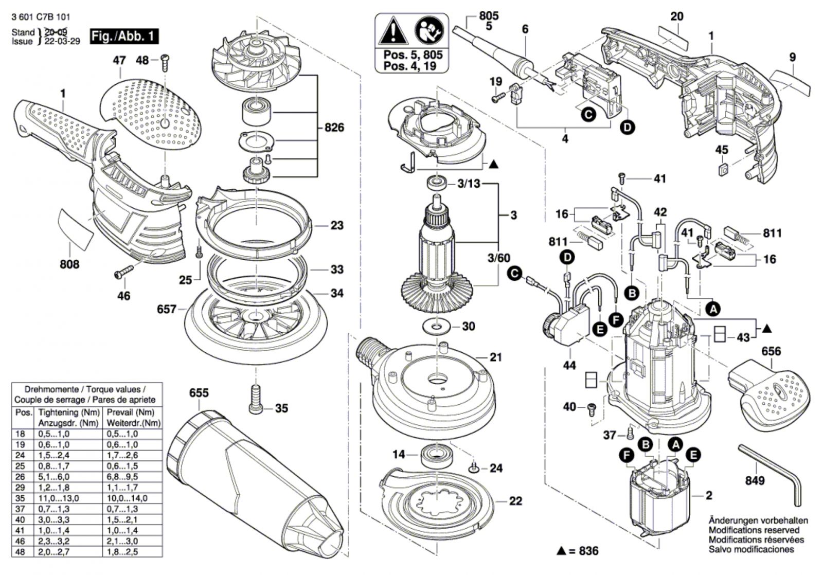 Bosch 3 601 C7b 101 Gex 125-150 Ave Random Orbital Sander 230 V / Eu ...