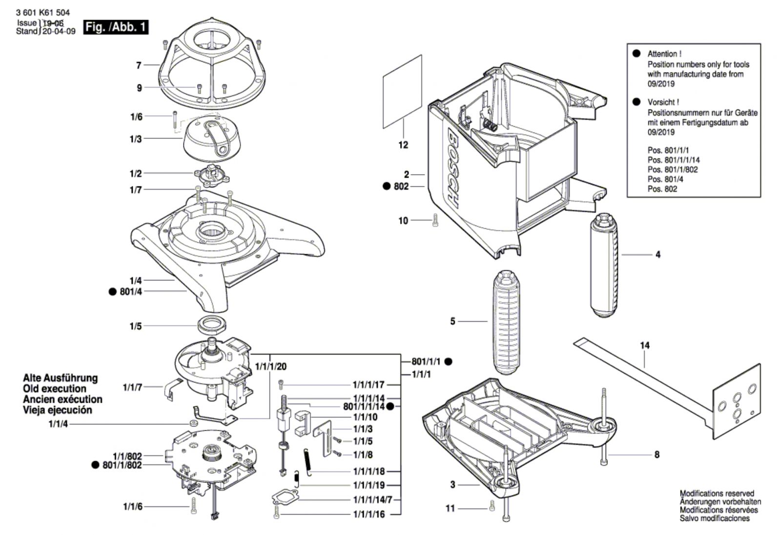 Bosch 3 601 K61 704 Grl 300 Hvg Laser Level / Eu Spare Parts SPARE ...