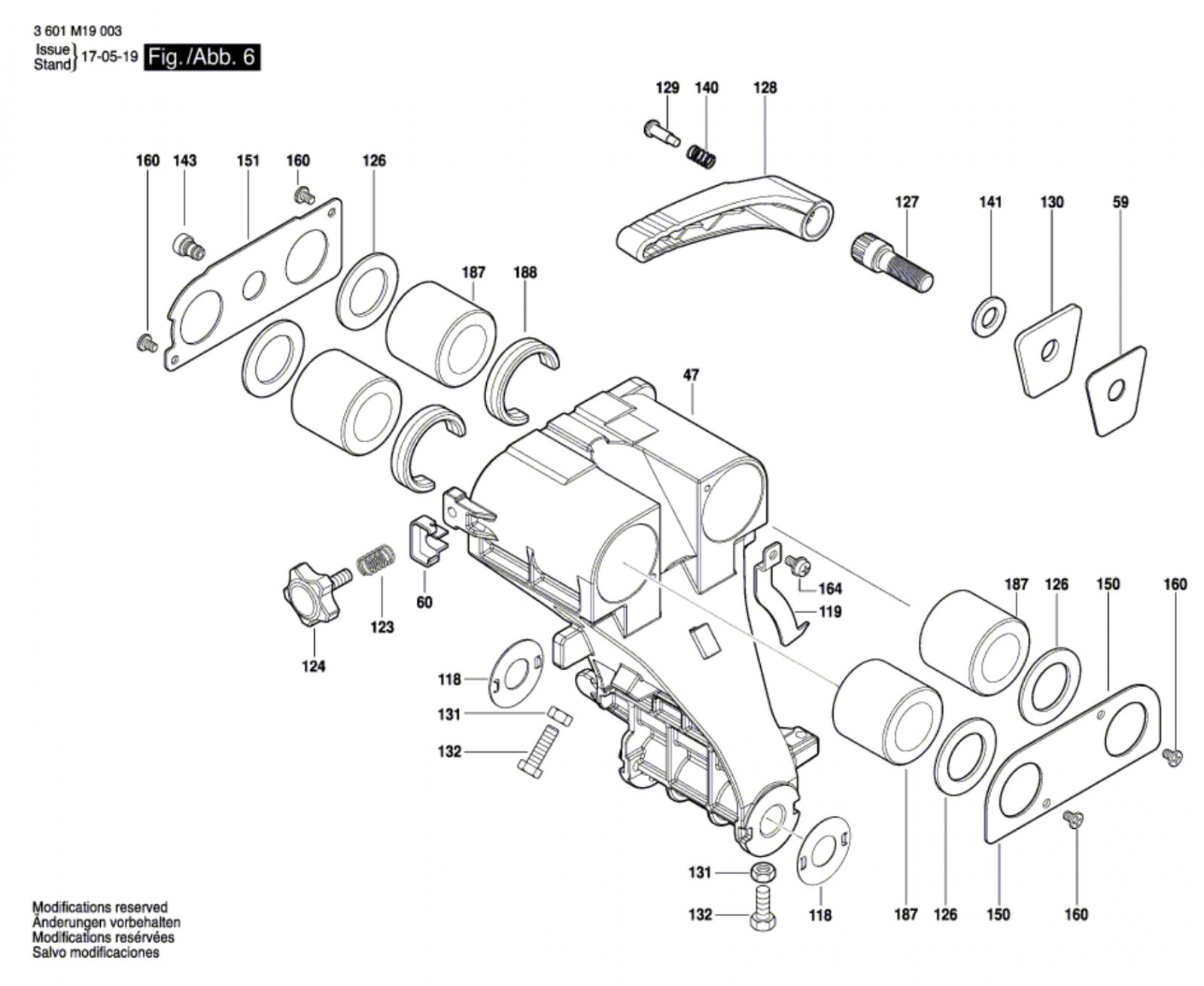 Bosch 3 601 M19 004 Gcm 80 Sj Slide Mitre Saw 230 V / Eu Spare Parts ...
