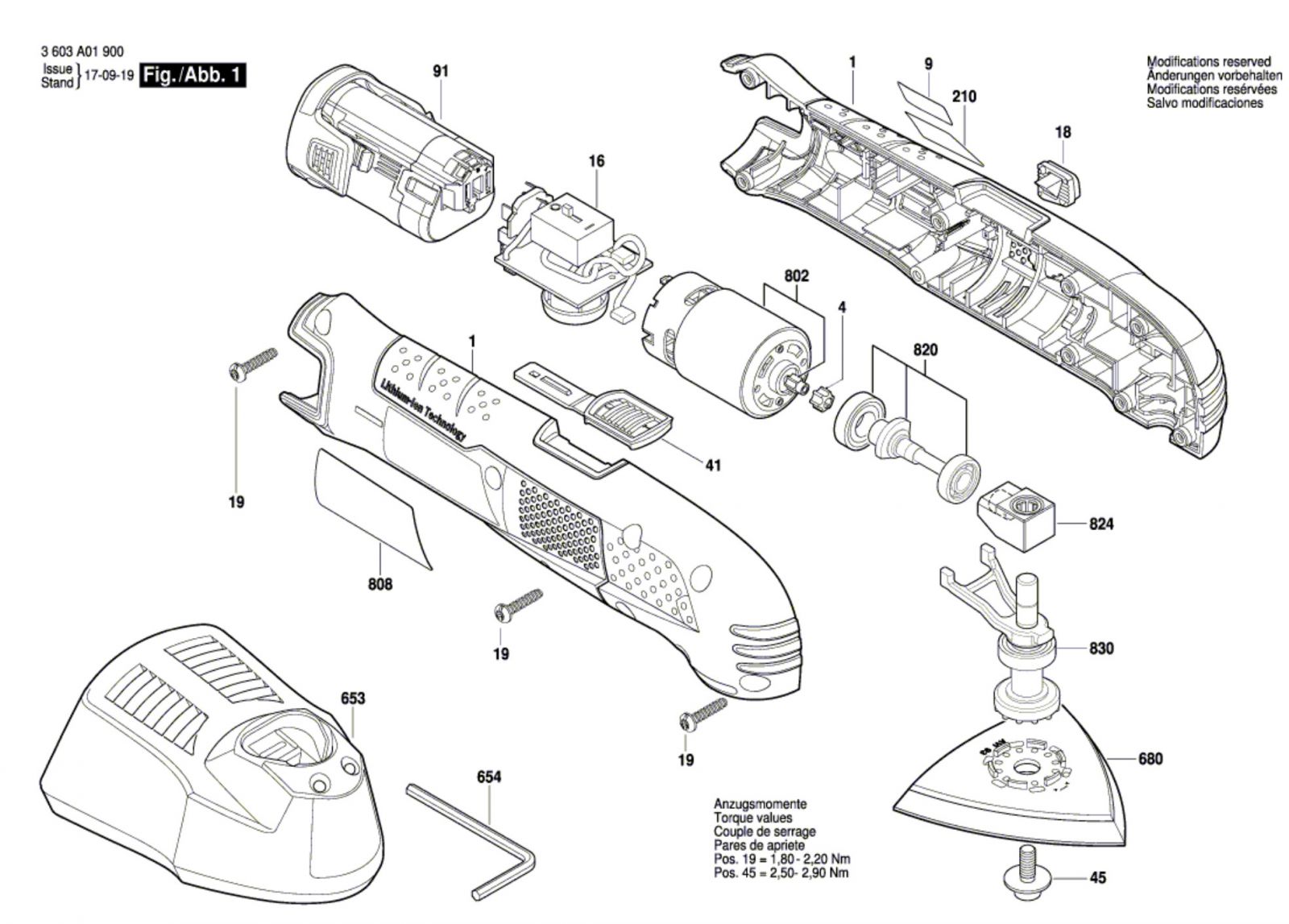 Bosch 3 603 A01 900 Pmf 10,8 Li Multipurpose Tool 230 V / Eu Spare ...