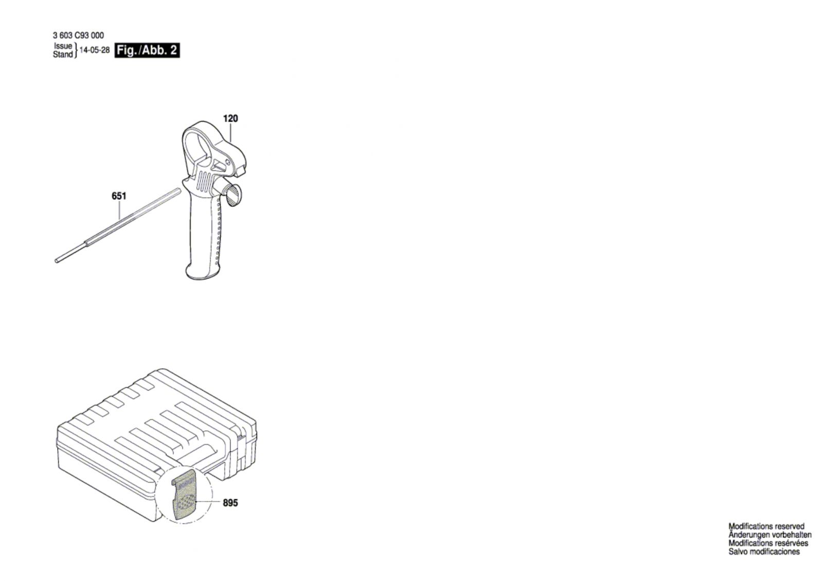 Bosch 3 603 C93 200 Pbh 3000 Fre Rotary Hammer 230 V / Eu Spare Parts ...