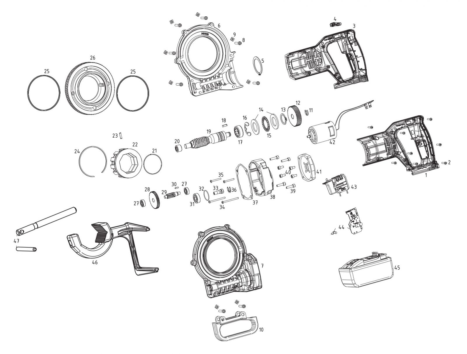 Rems Amigo 22 V Cordless Threading Machine Spare Parts SPARE_Amigo_22_V ...