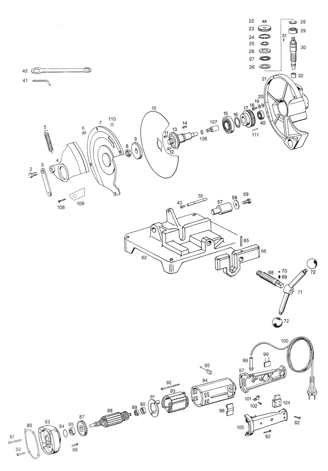 Rems Turbo Cu-inox Cut Off Saw Spare Parts SPARE_Turbo_Cu-INOX from ...