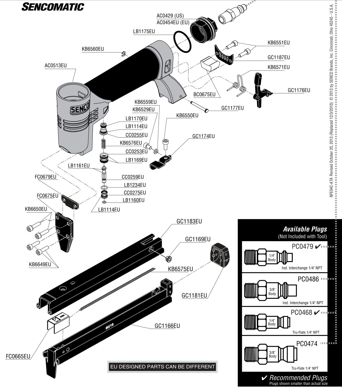 Senco Sfw09_at Fine Wire Stapler Spare Parts SPARE_4C0051N from Spare ...