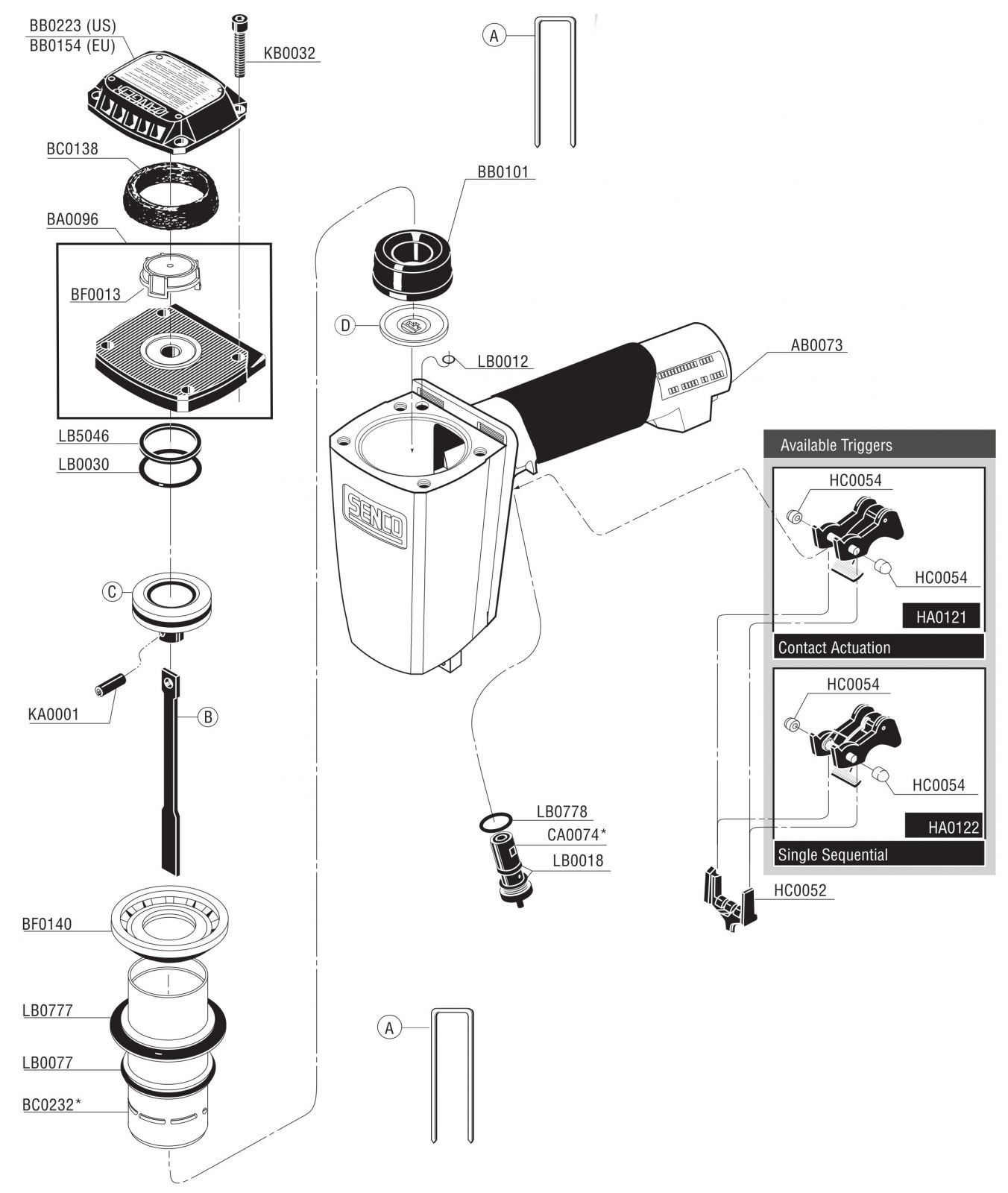 Senco 300152n Medium Wire Stapler Spare Parts SPARE_300152N from Spare ...