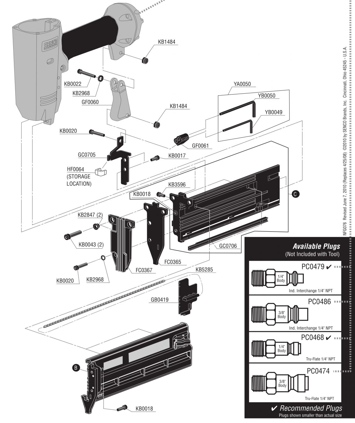 Senco Finish Pro 25 Brad Nailer Spare Parts SPARE_761002N from Spare ...