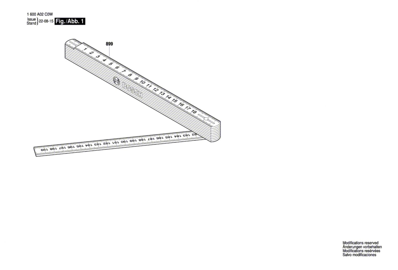 Bosch 1 600 A02 C0w Tape Measure Folding Rule Spare Parts SPARE ...