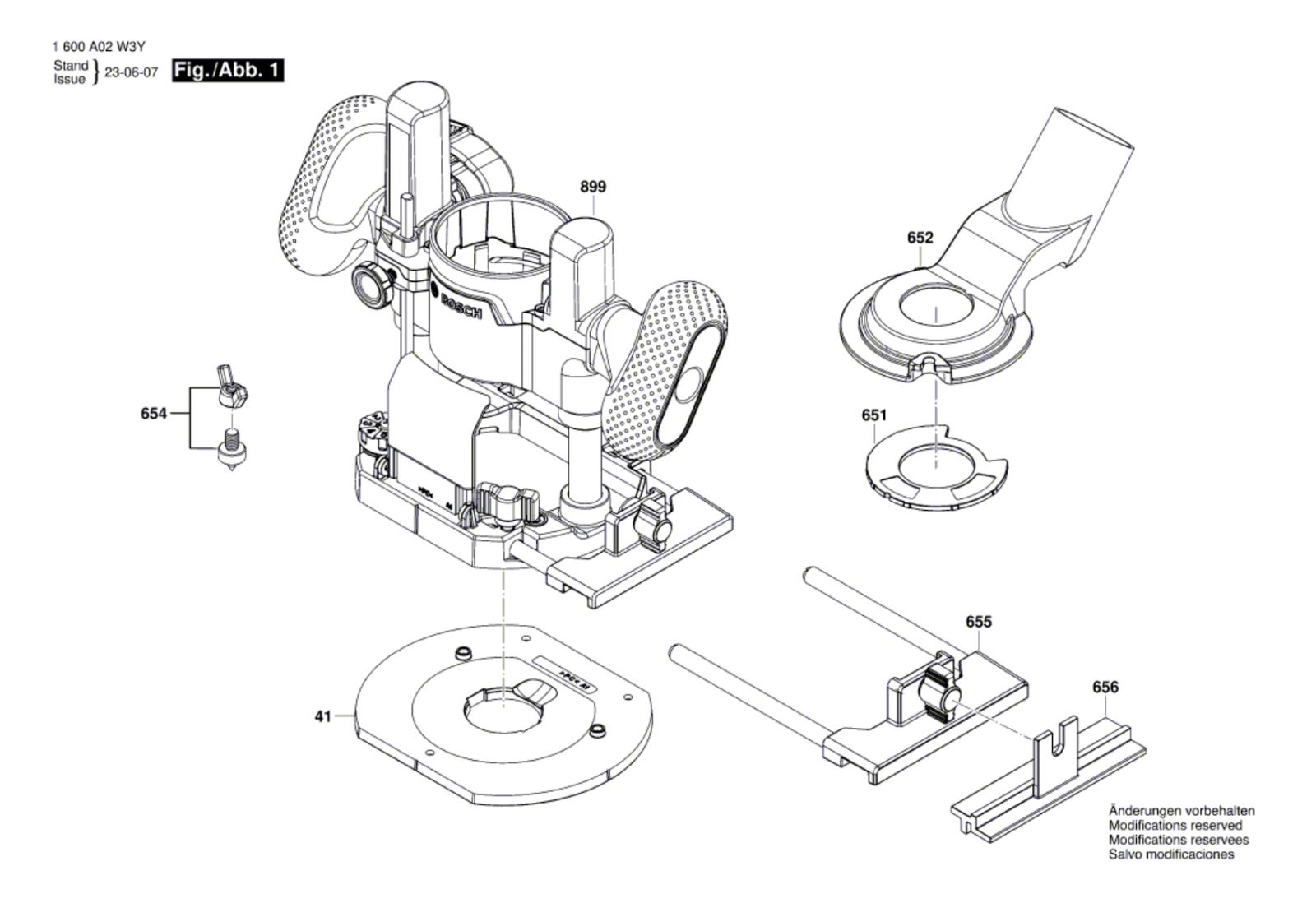 Bosch 1 600 A02 W3y Router Plunge Base Router Attachment Spare Parts ...