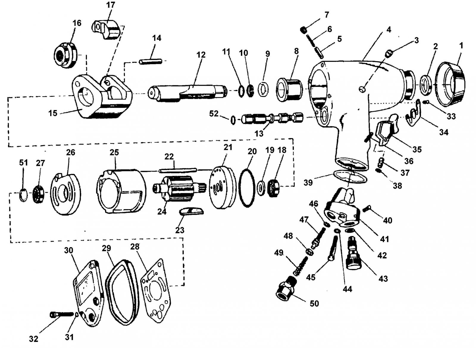 Mac Aw135 Type 1 Impact Wrench Spare Parts SPARE_AW135/TYPE_1 from ...