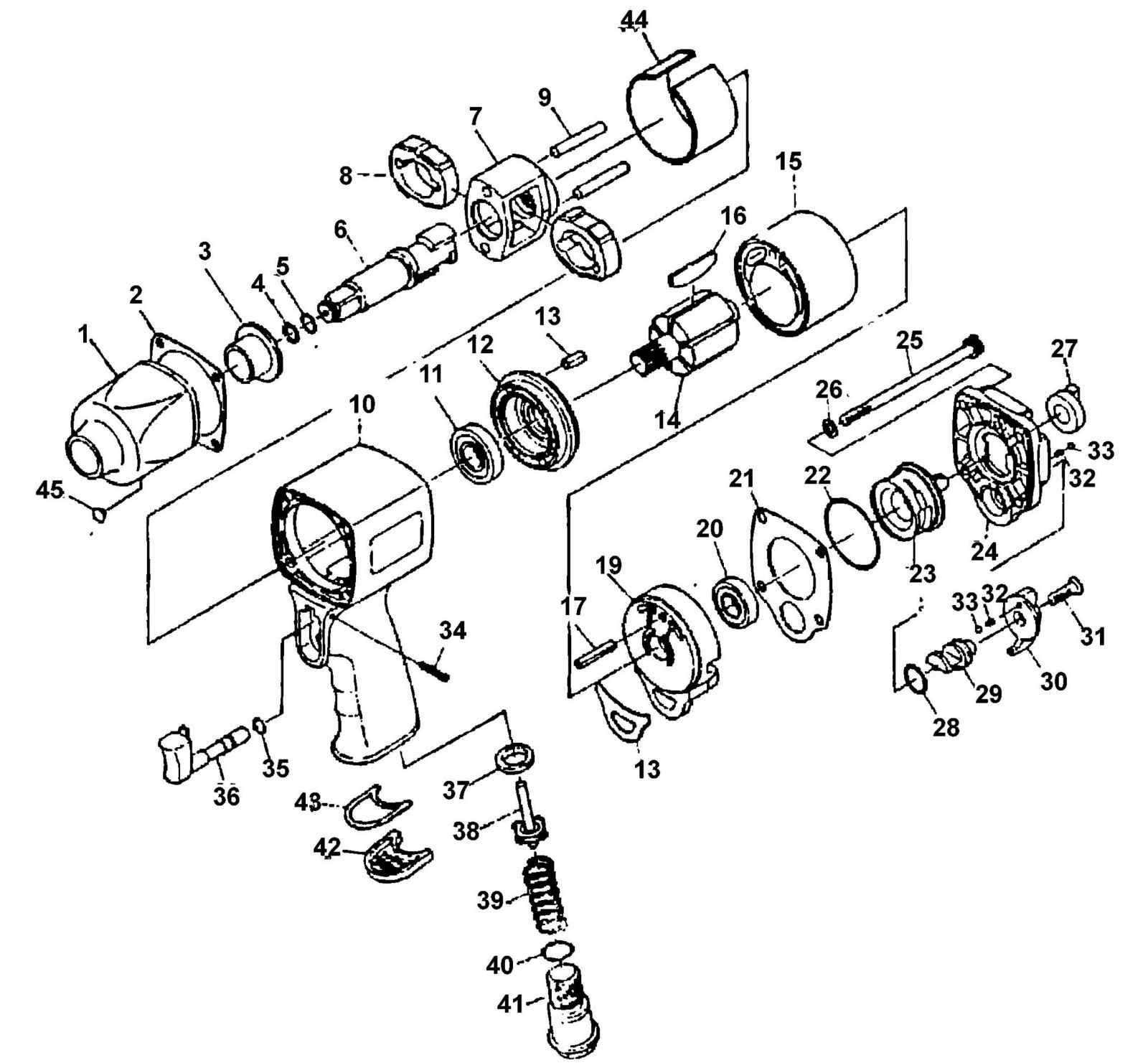 Mac Aw335 Type 1 Impact Wrench Spare Parts SPARE_AW335/TYPE_1 from ...