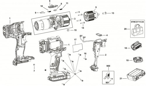 Stanley Sfmcd711 Type H1 Hammer Drill Spare Parts SPARE_SFMCD711/TYPE ...