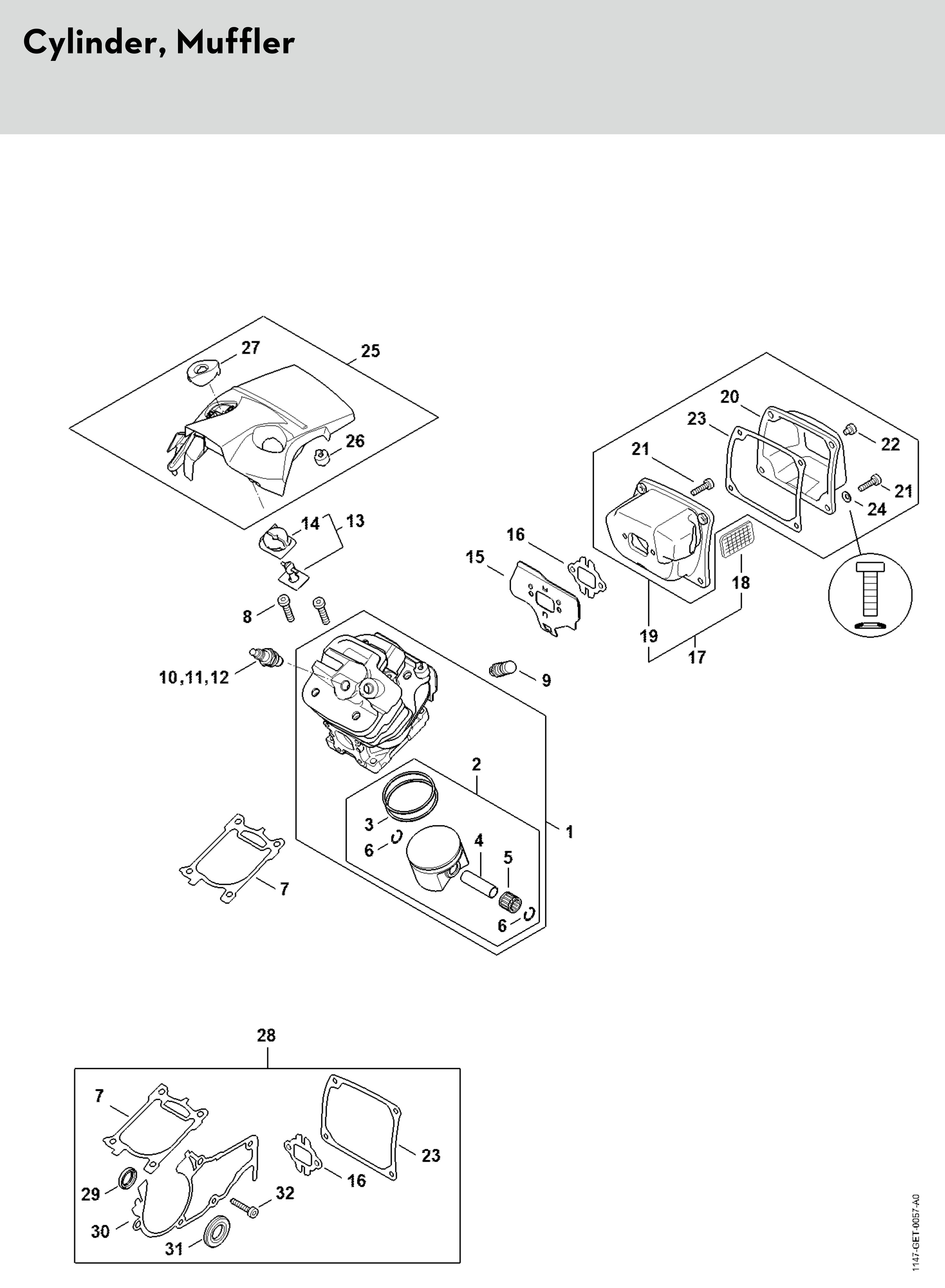 Stihl Ms 500i Gasoline Chainsaw Spare Parts SPARE_MS500i from Spare ...