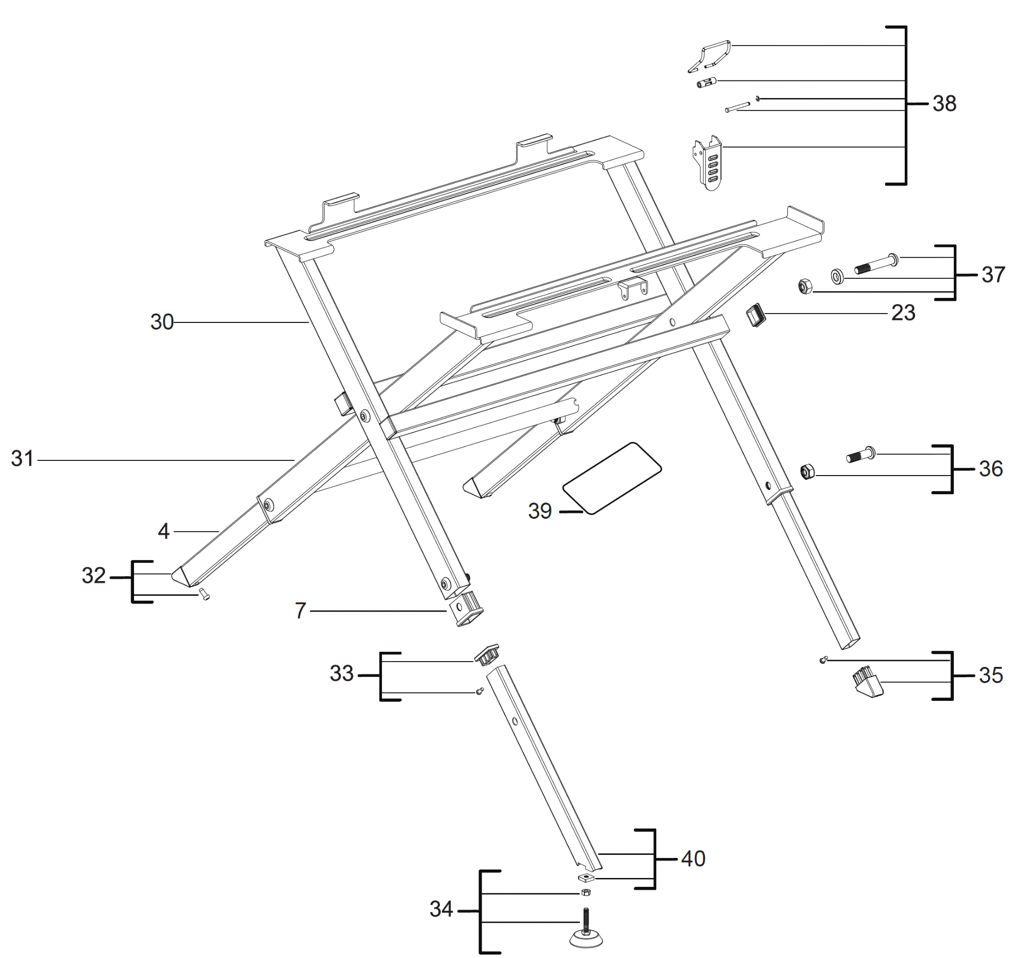 Milwaukee 4000469221 Tss1000 Table Saw Stand SPARE_4933464227 from ...