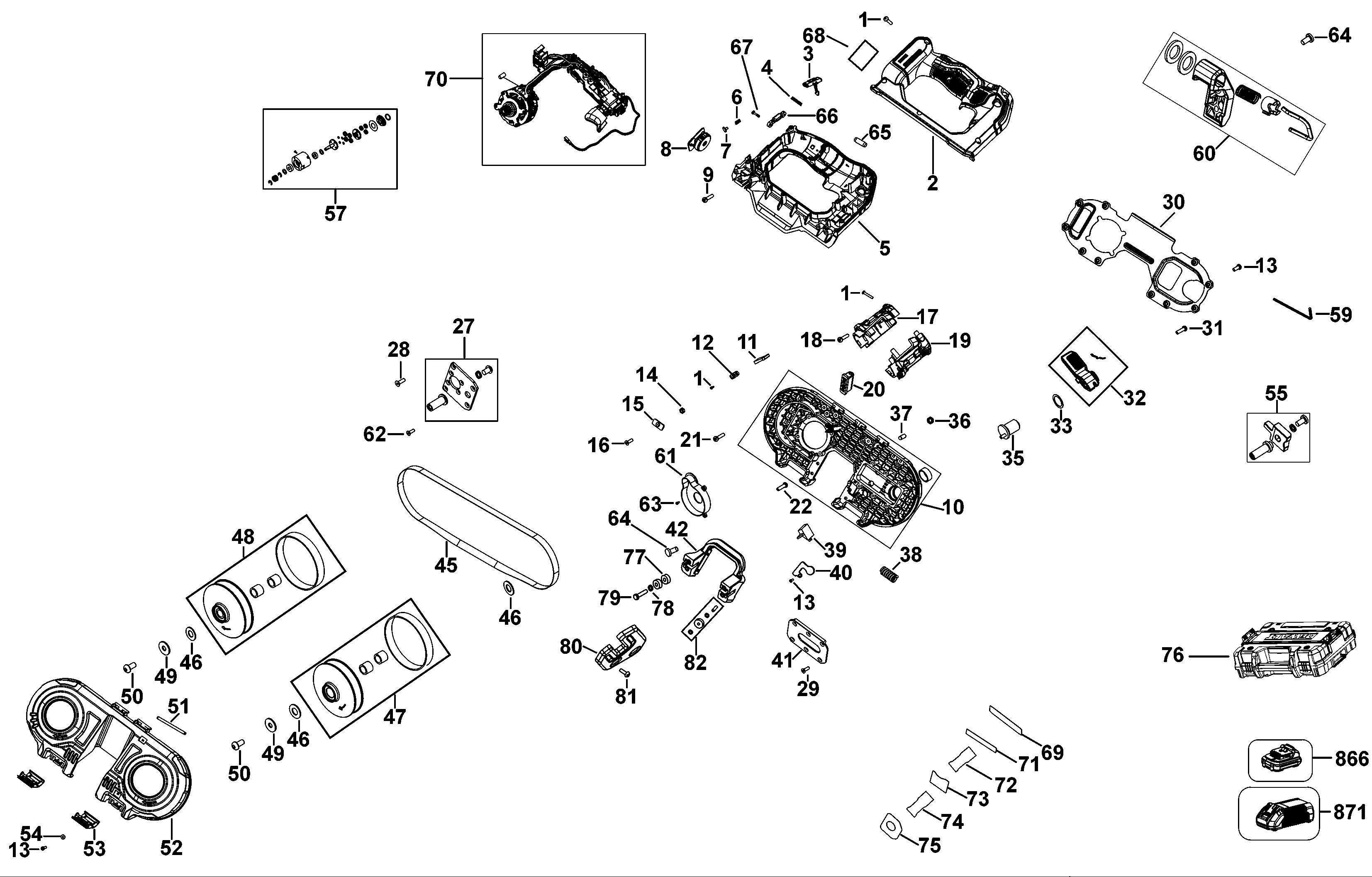 Dewalt Dcs377-gb Type 1 Compact Bandsaw Spare Parts SPARE_DCS377-GB ...