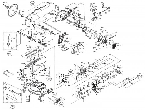 Evolution Rage3-s300 230v Type 1 Sliding Mitre Saw Spare Parts SPARE ...