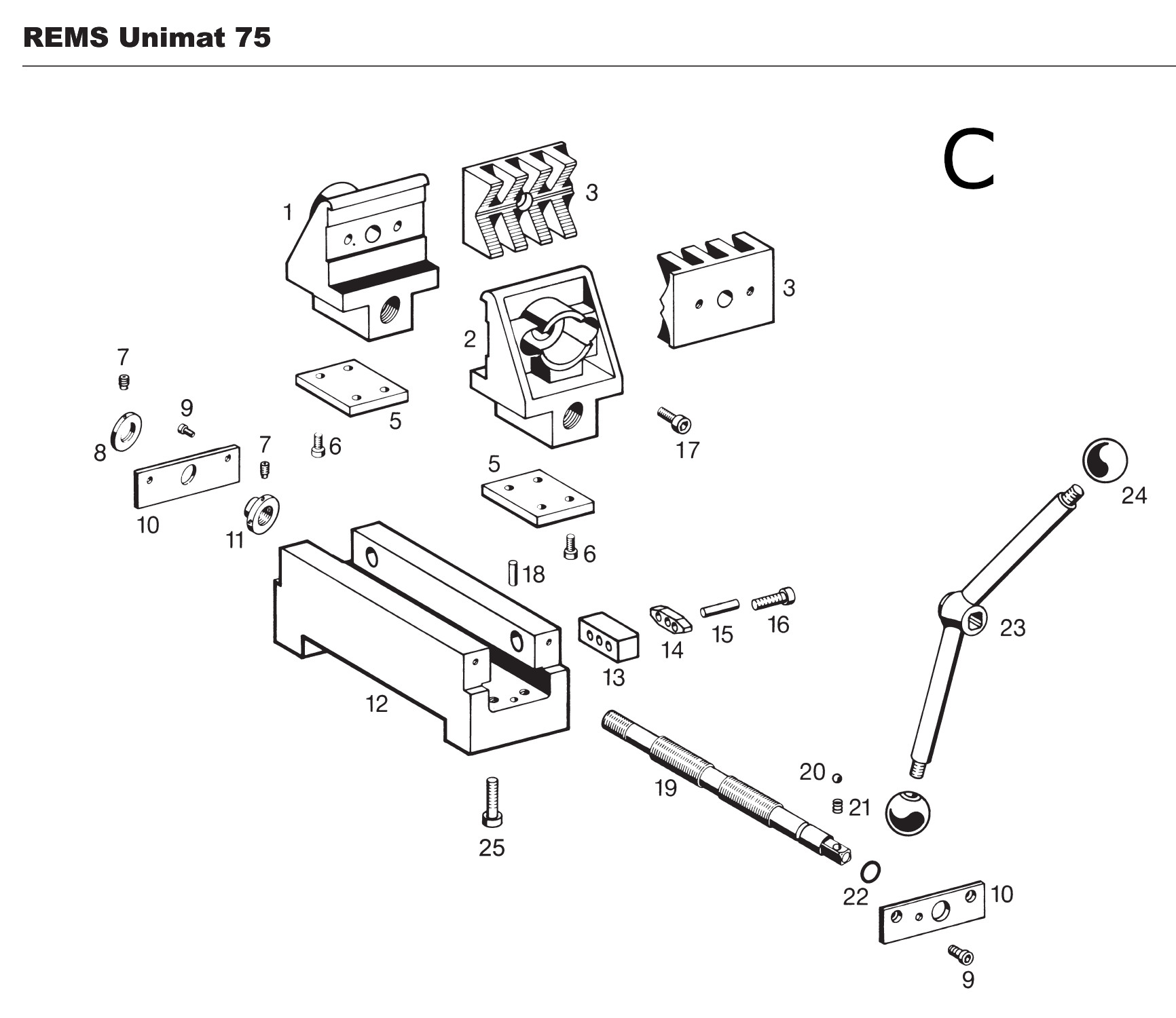 Rems Unimat 75 Electric Threading Machine Spare Parts SPARE_Unimat_75 ...
